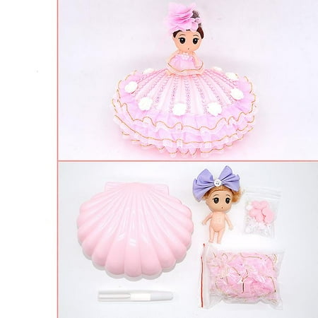 Diy Music Box Colorful Flash Shell Music Box Creative Little Girl Gift ...