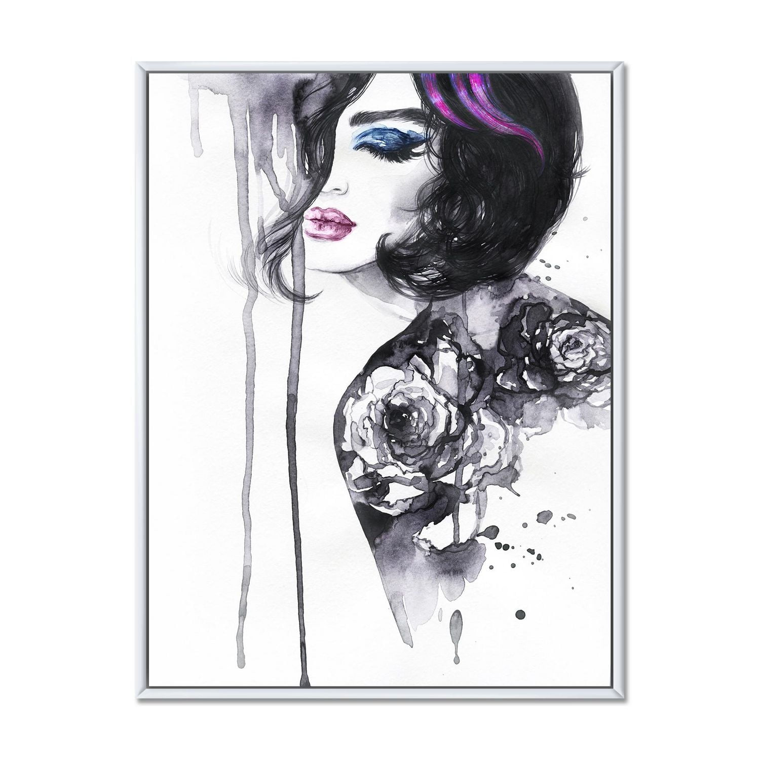 Click here for Designart Painting Female Portrait Float Frame Wal... prices