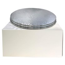12" Combo Box Set - 12x12x6 White Cake Box with 12" Gold Round Drum 1/2 ...