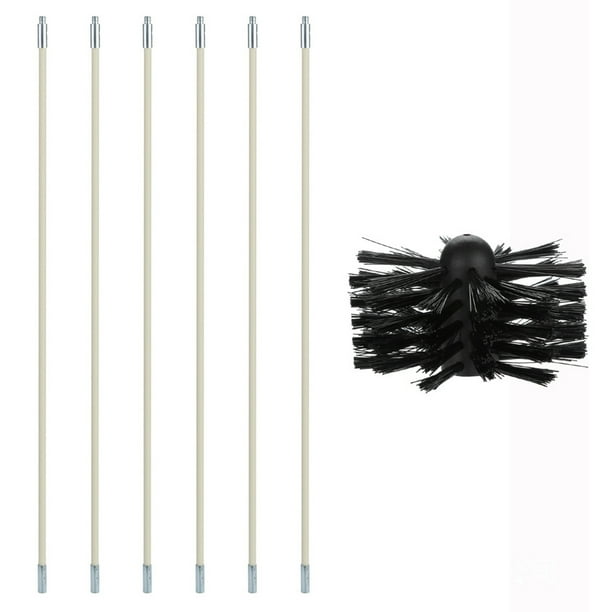 Pipe Inner Cleaning Brush 120 inch Chimney Sweeping Set Kit Sweep Brush ...