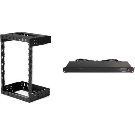 S 15U 19 Wall Mount Network Rack & 8 Outlet Horizontal 1U Rack Mount ...