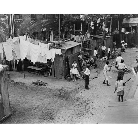 African American Children Playing Baseball In An Alley. The Washington ...