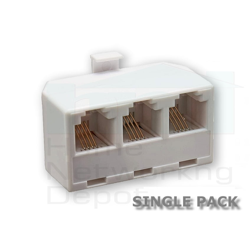 PREMISA™ ADAPTER TELEPHONE WHITE RJ-11 SPLITTER 6P4C TRIPLE COMMON LINE ...