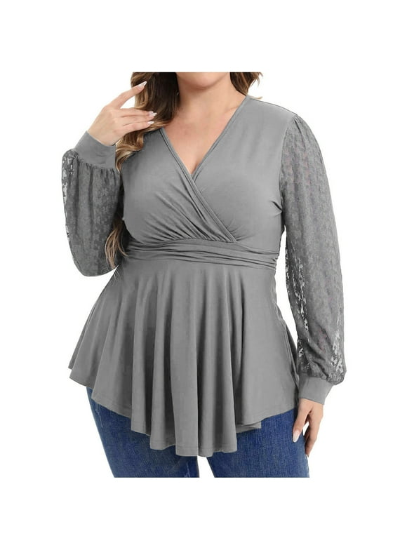 Plus Size Sheer Tops