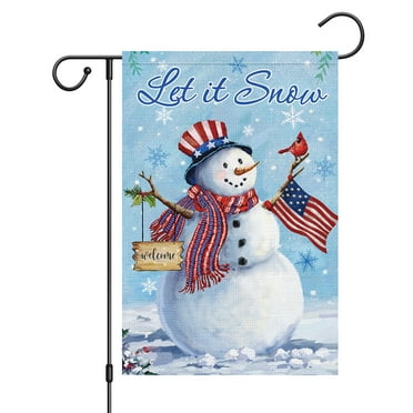 VOCHIC Welcome Winter Garden Flag 12x18 Inch Double Sided Burlap Floral ...