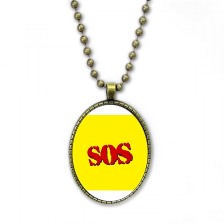 Concise SOS Symbel Art Deco Fashion Necklace Vintage Chain Bead Pendant ...