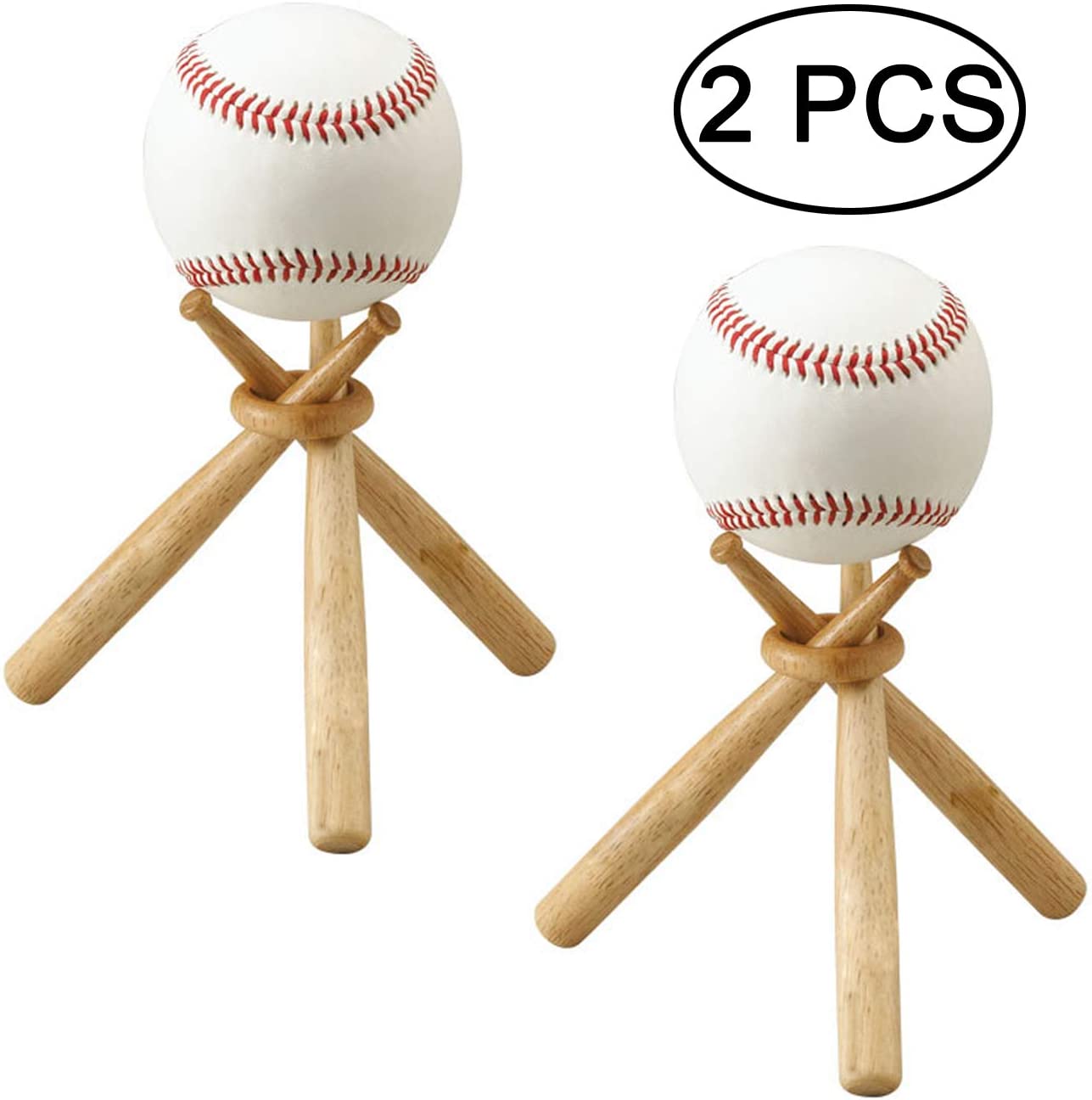 Baseball Stand Baseball Stand Holder Wooden Base Ball Stand Display ...