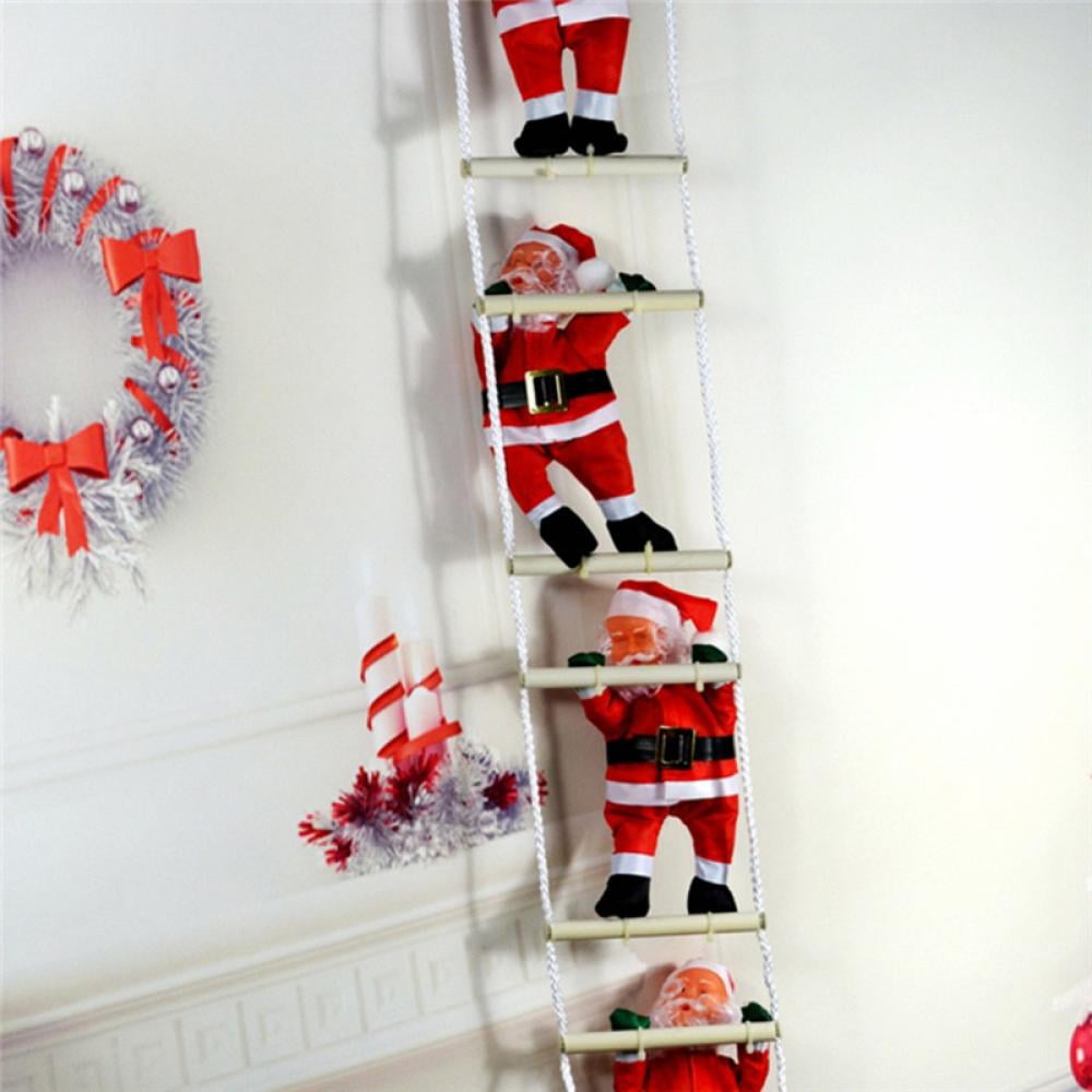 Four Santa Claus Climbing on Rope Ladder Christmas Tree Hanging Pendant ...