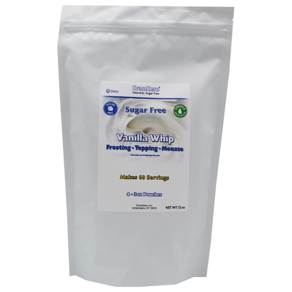 GramZero Stevia Sweetened Sugar Free Frosting/Topping/Mousse Mix Flavor ...