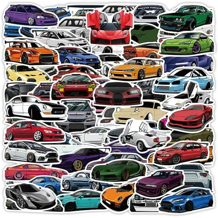 HTOOQ Racing Car Stickers 100pcs Popular Car Stickers and Decals for ...