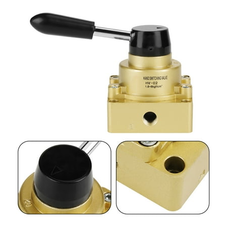 Fosa Hand Valve,HV-02 PT 1/4 Port 3 Positions 4 Ways Air Pneumatic Hand ...
