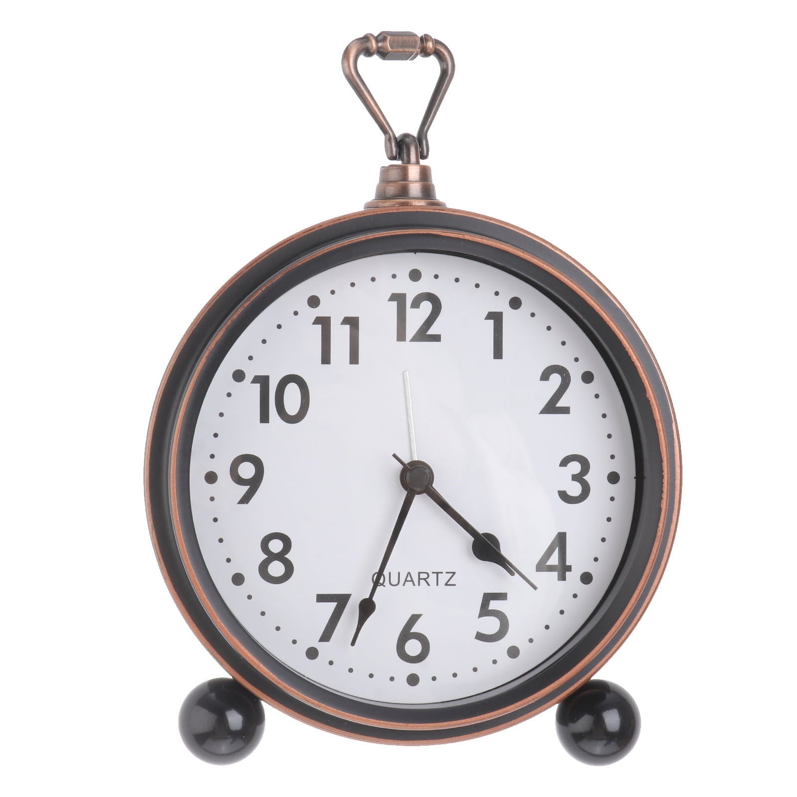 Clock Alarm Table Retro Vintage Bedside Antique Desktop Silent Metal ...