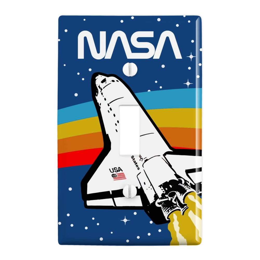 NASA Logo Over Space Shuttle with Rainbow Plastic Wall Decor Toggle ...