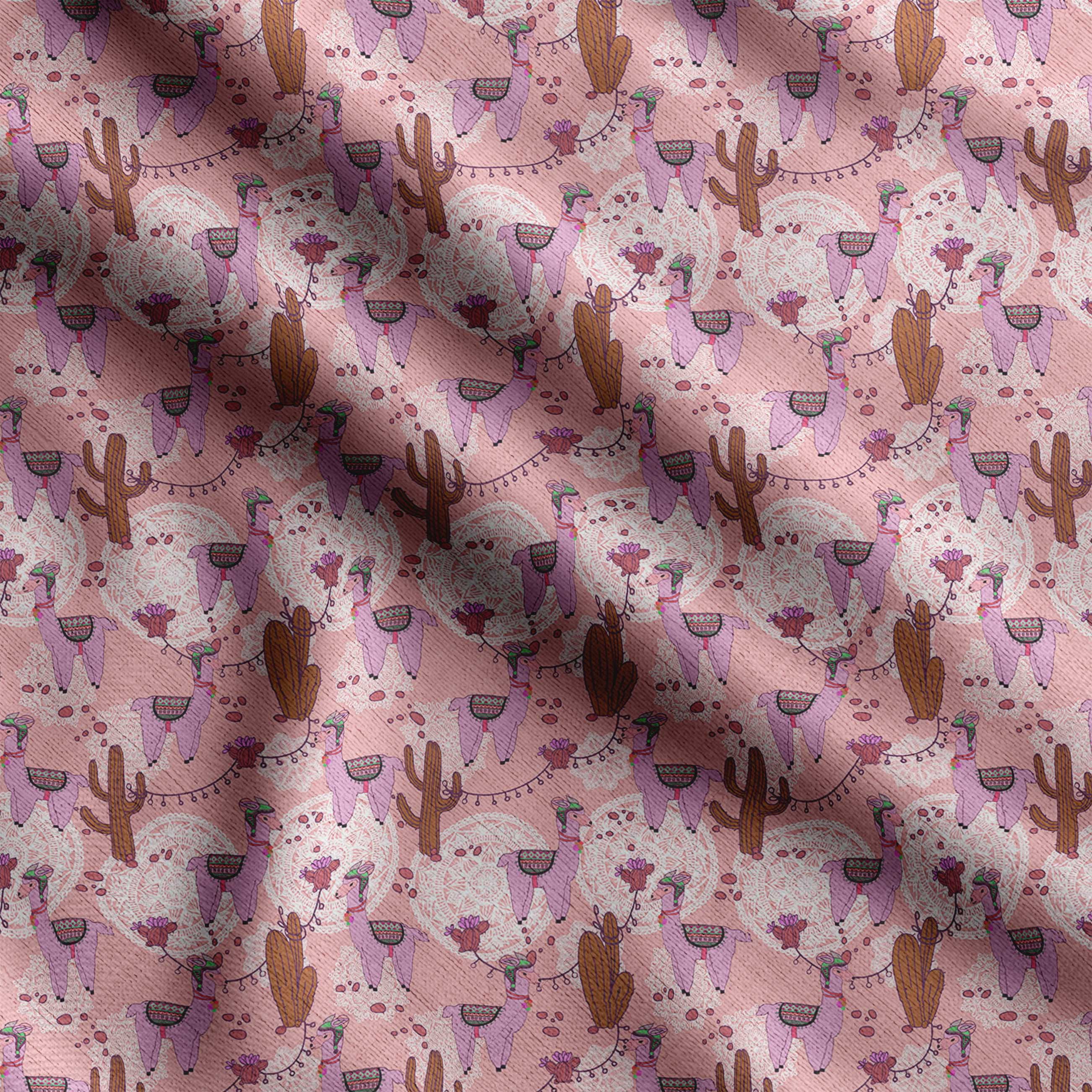 Soimoi Llama Alpaca Print,Cotton Cambric, Quilting Fabric Sold by The ...