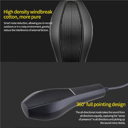 Condenser Microphone Spaceship Shape Black Desktop Microphone With ...