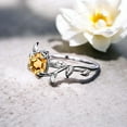JEWELRYTREASURE 5 mm / 1 Ct Hexagon Shape Yellow Citrine Ring 925 ...