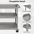 Costway 3-Tier Heavy Duty Utility Cart, 400 lbs Storage Trolley, Gray ...