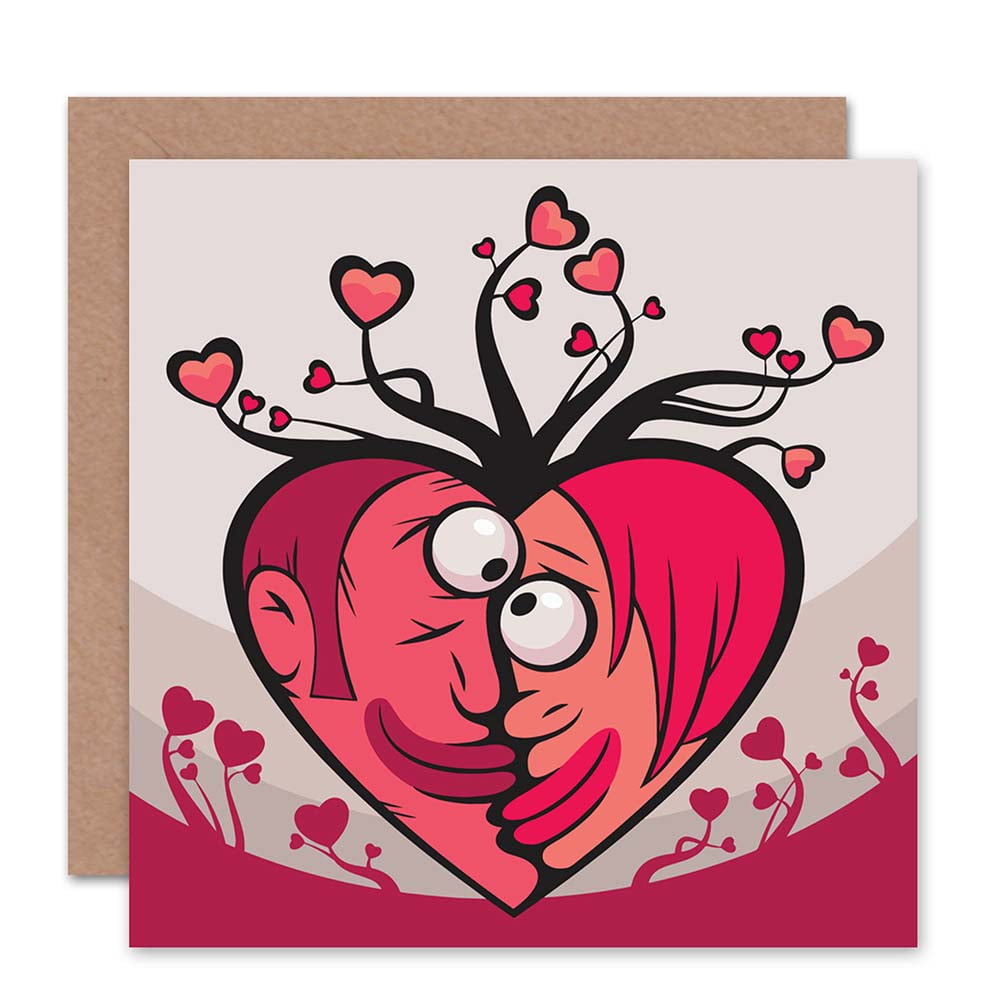 Love Valentine Romance Hearts Couples Greetings Card Plus Envelope ...