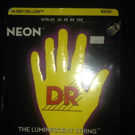 DR Strings NYB-45 Coated Nickel Hi-Def Yellow Bass Guitar Strings ...