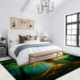Green Tree Area Rug, Glowing Big Tree Green Carpet, Fantasy Forest ...