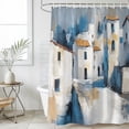 66x72 Inch Shower Curtains for Bathroom, Farmhouse Village Fabric Bath ...