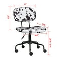 Leejay Retro Milk Cow Print Swivel Office Desk Chairs,Armless ...
