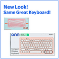 onn Backlit Mini Wireless Office Keyboard with USB Receiver, Pearl ...