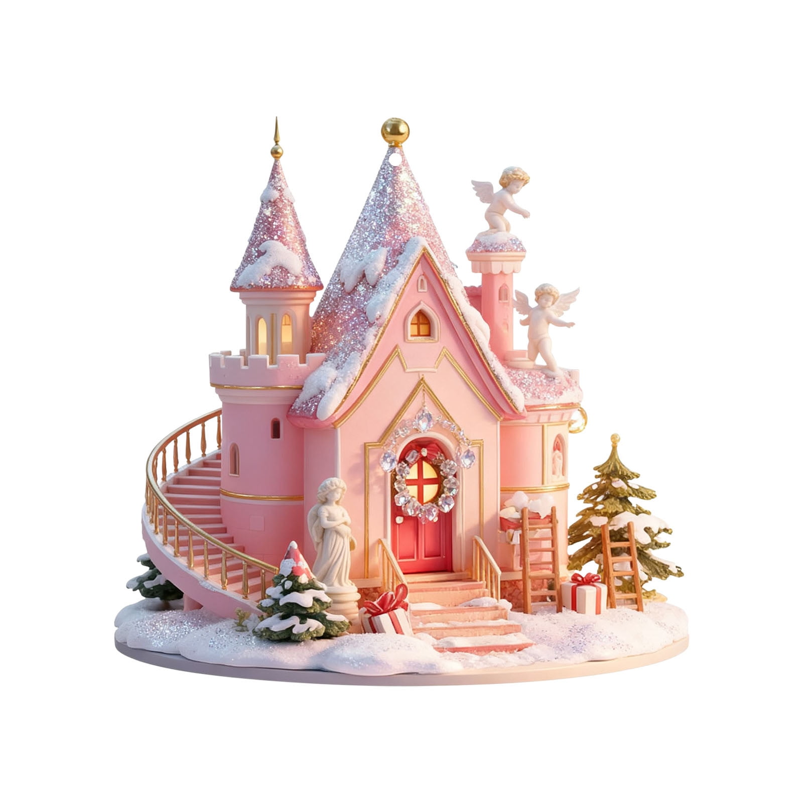 Click here for Aooww Snow Village Houses Ornament With Warm Led L... prices