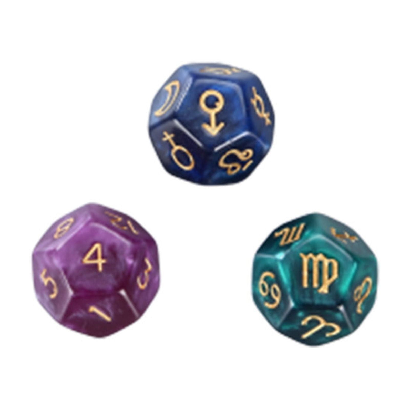 Click here for Unbranded 3pcs/Set Dichromatic D12 Polyhedral Astr... prices