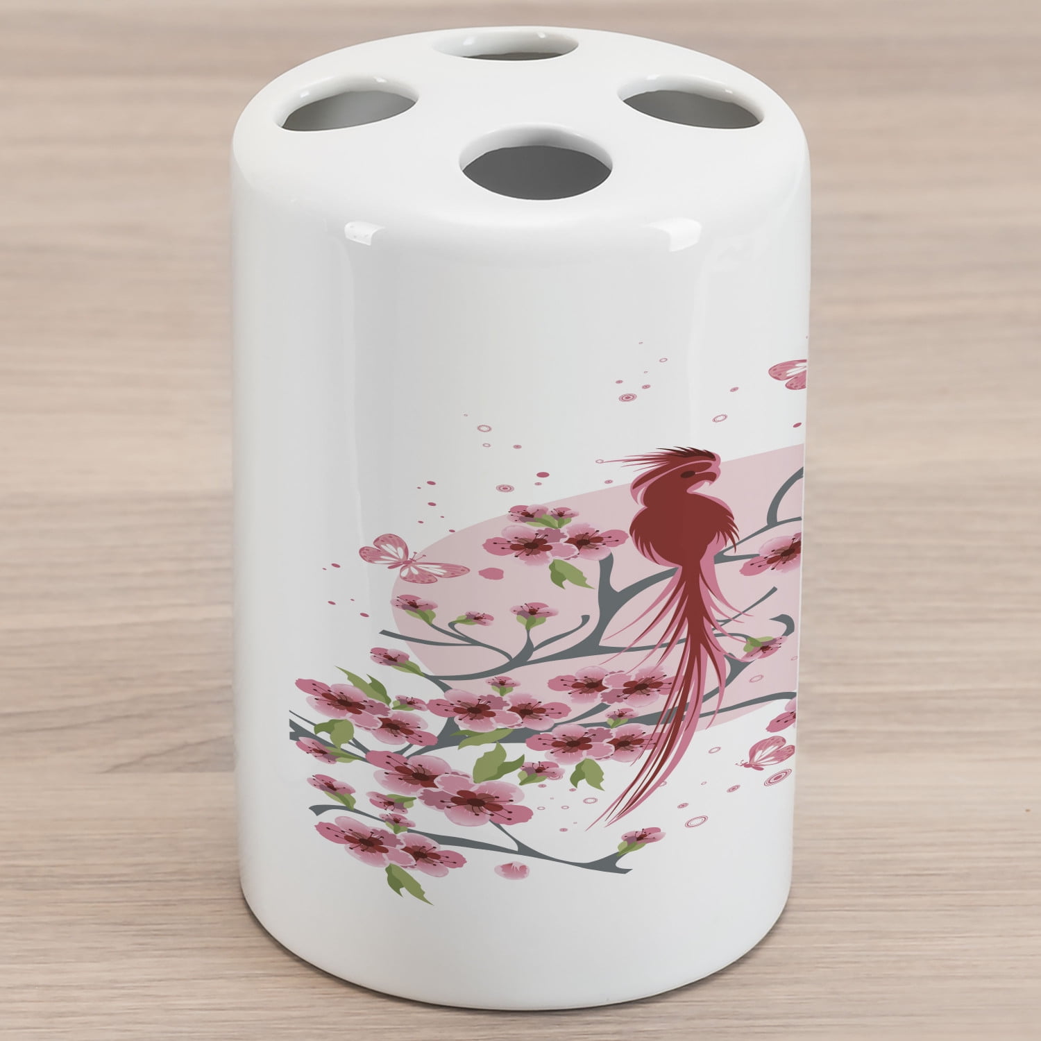 Japanese Ceramic Toothbrush Holder, Mythical Long Lived Phoenix Bird on ...