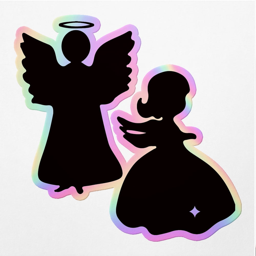 Vinyl Stickers Decals Of Simple Angels Silhouette - Apply On Any Smooth ...