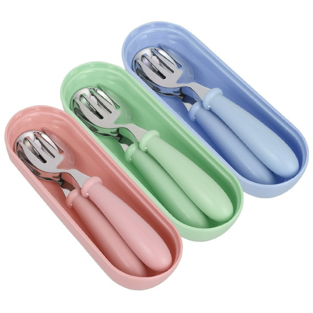 HEQUSIGNS 3Pairs Toddler Spoons and Forks Set, Stainless Steel Kids ...