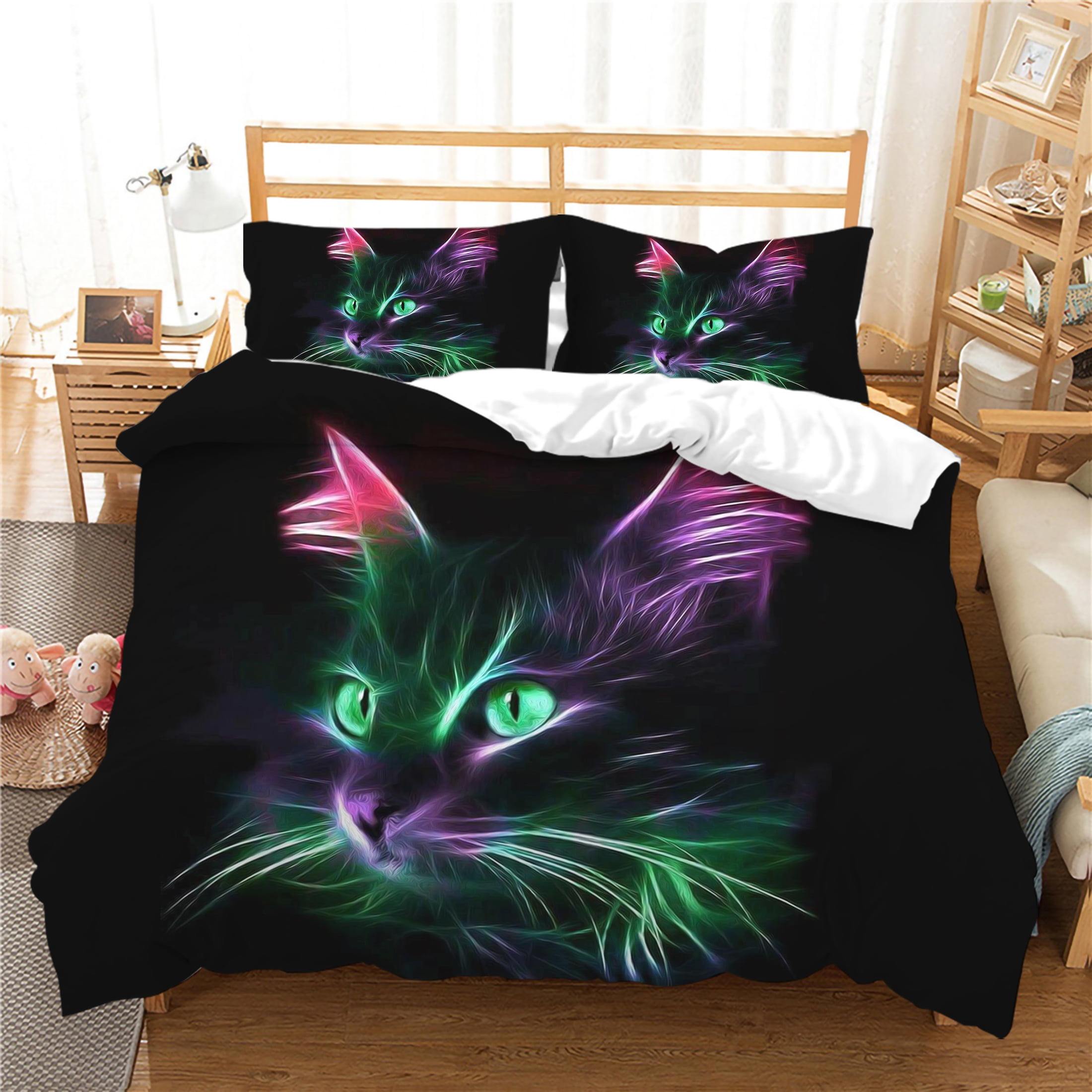 3D Cat Printed Black Duvet Cover Set Highend Quilt Cover Sets Vintage ...