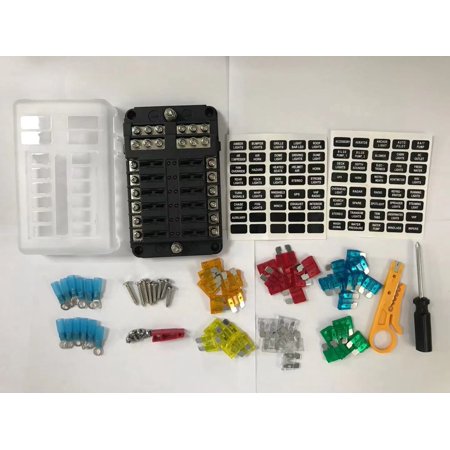 12 Circuits 12-24V Fuse Block Waterproof Fuse Panel With Led Warning ...