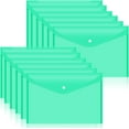 TRAHOO-12pcs Plastic Filing Envelopes with Snap Button Closure Clear ...
