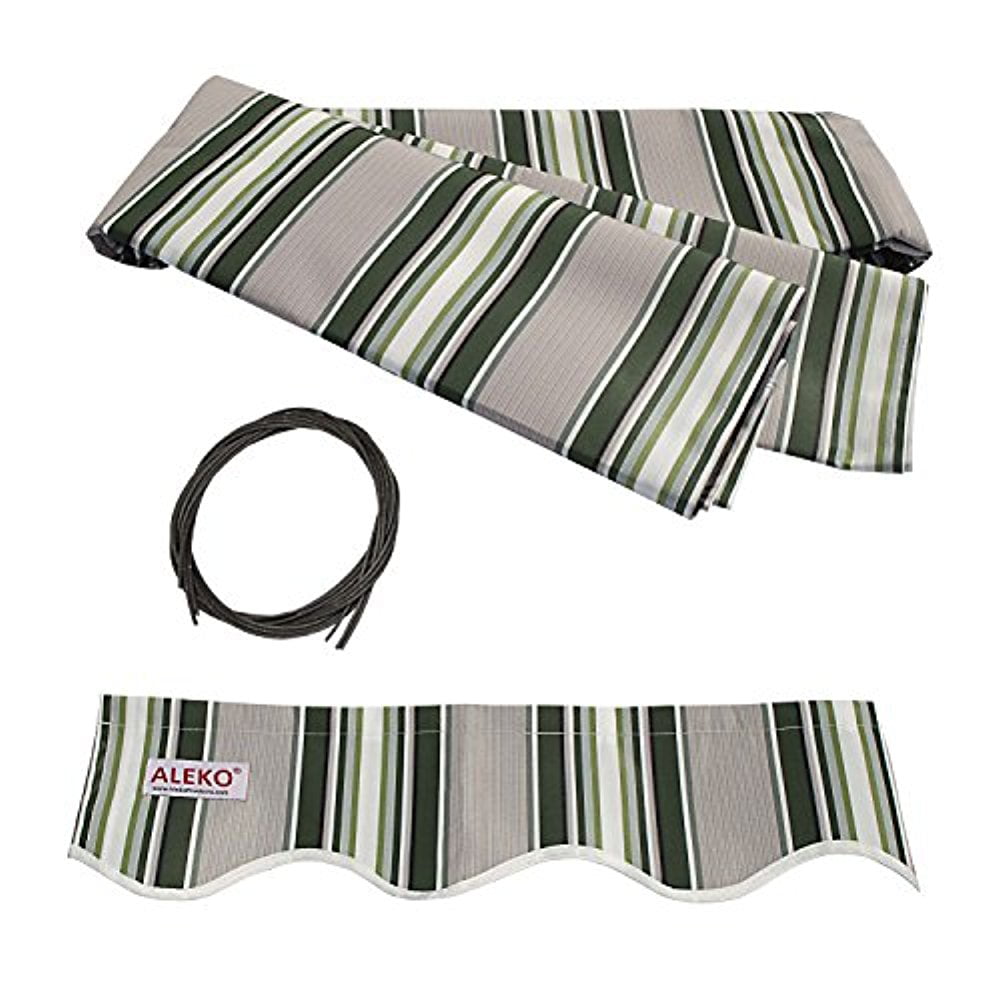 ALEKO 12'x10' Retractable Awning Fabric Replacement, Multi Striped ...