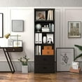 71" Tall Bookcase with Doors Modern 4-Tier White Bookshelf with Anti ...