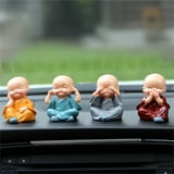 Bouanq 4 Pcs Little Monk Figurine Cute Miniature Monk No Hear No See No ...