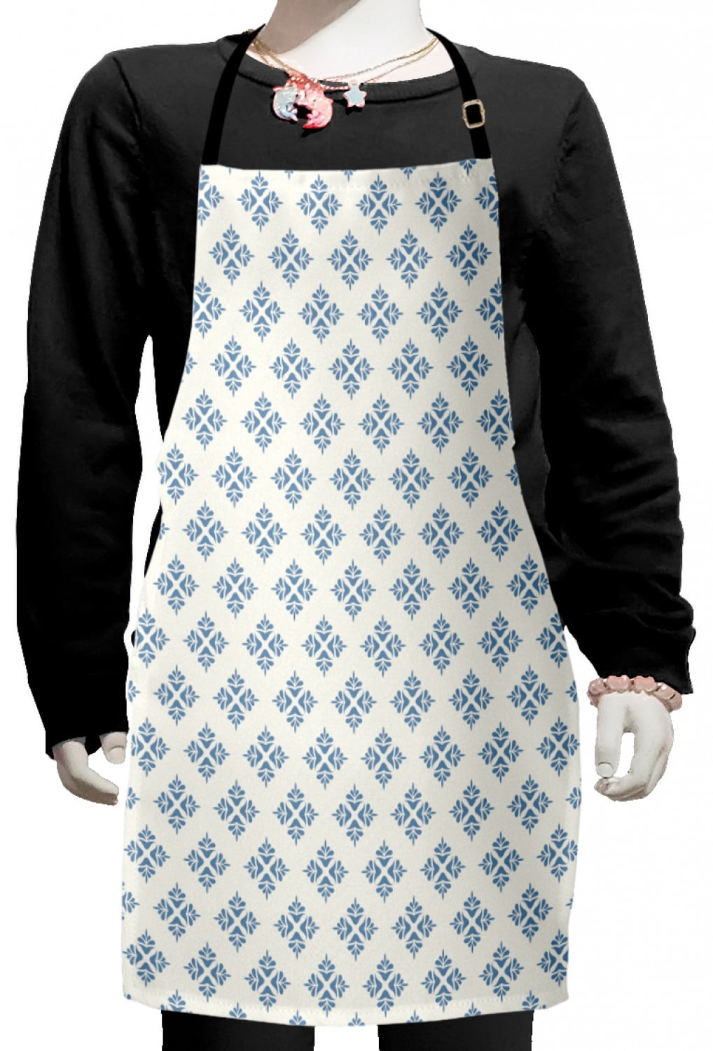Geometric Kids Apron, Abstract Leaves Design Symmetrical Foliage Scene ...