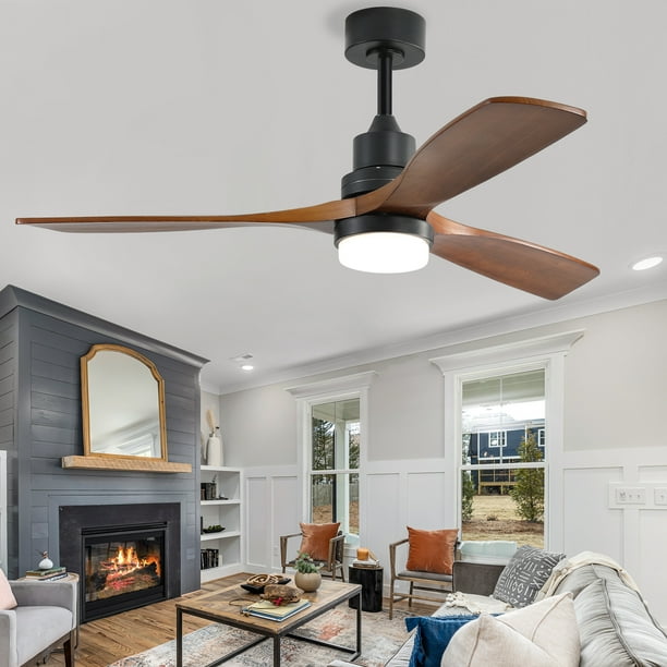 Energetic 52" Modern LED Ceiling Fan with Light, Remote Control ...