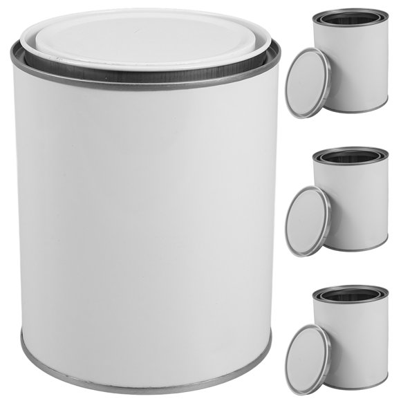 4pcs Empty Paint Buckets Pitch Storage Can Sealed Empty Metal Paint ...
