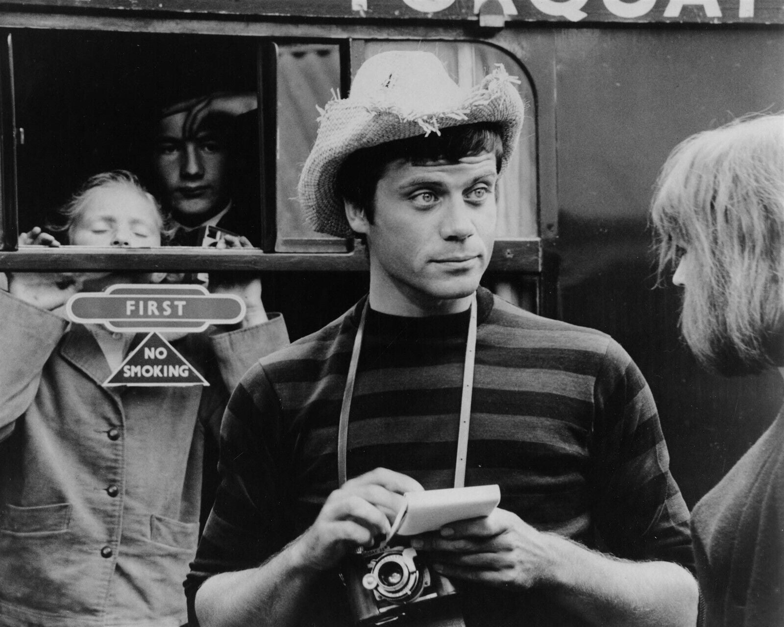 The System 1964 Oliver Reed on platform by train Torquay Brixham 8x10 ...