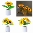 Adjustable Brightness Sunflower Shaped Table Lamps Beautiful Night ...