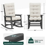 KINGYES HDPE Outdoor Rocking Chair Set,HDPE Patio Rocker for Porch,Gray ...