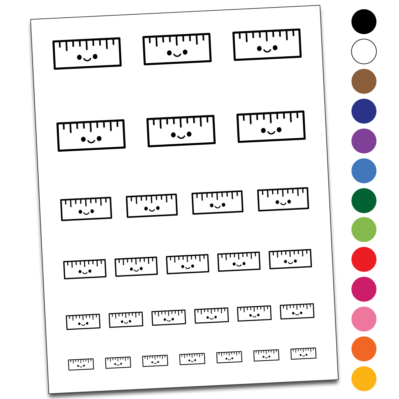 Kawaii Ruler Teacher School Water Resistant Temporary Tattoo Set Fake ...