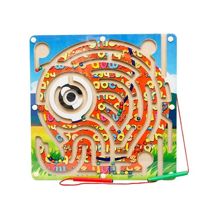Kids Wooden Toy Magnetic Maze Pen Labyrinthian Educational Puzzle Party ...