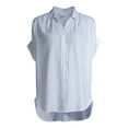 Time and Tru Women's Button Front Shirt with Rolled Sleeves - Walmart.com