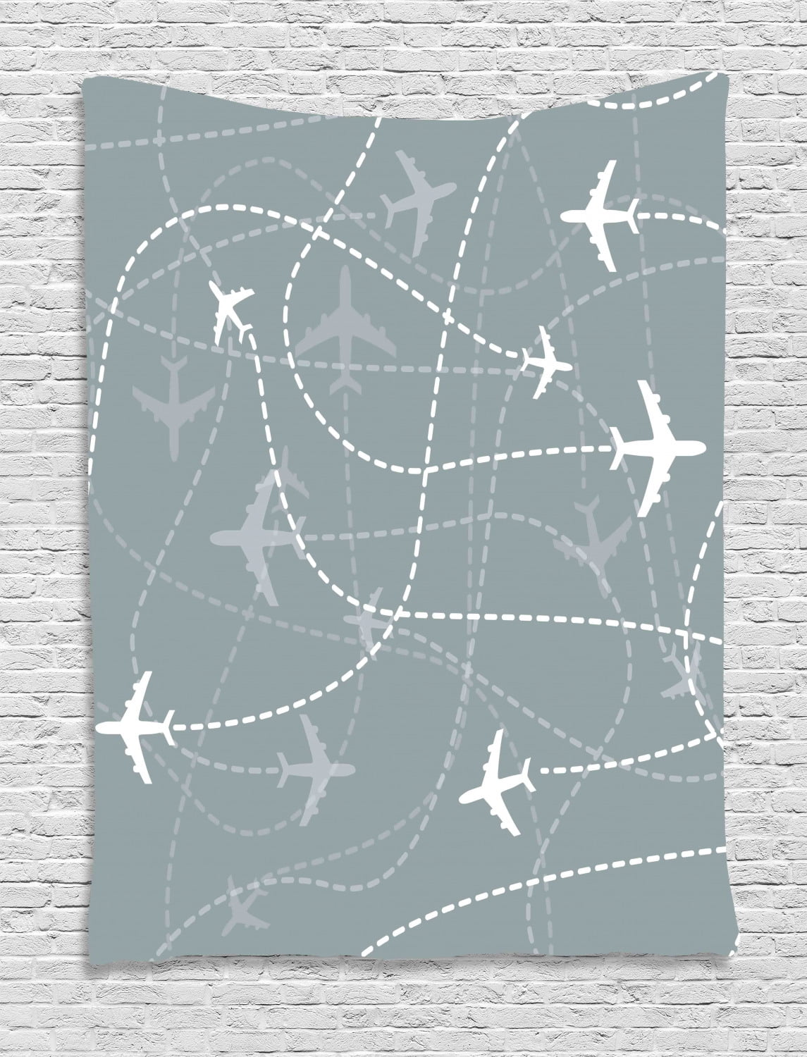 Airport Tapestry, Repetitive Pattern of Simple Airplane Traces Scheme ...