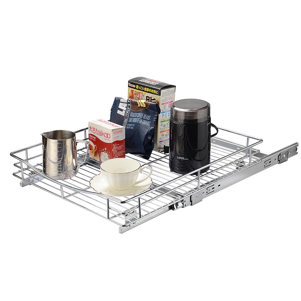 Kitchen Slide Out Cabinet Basket Organizer Drawer - Pull Out Under ...