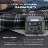 Swiss Tech 330W portable power station 288Wh solar generator for camping & emergency use ...